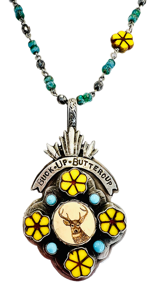 Buck Up Buttercup with Daisies Necklace – Sweet Bird Studio